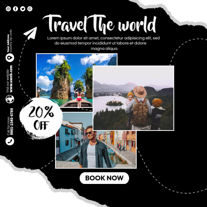 Travel The World Ads Template | PosterMyWall