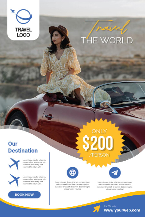 Travel the World Ads Poster Flyer Templat | PosterMyWall