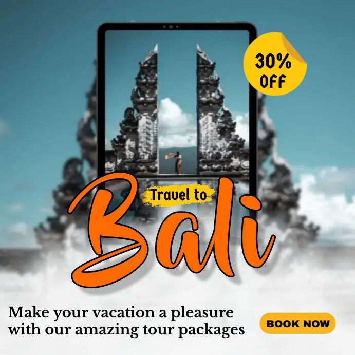 Travel to Bali Template | PosterMyWall