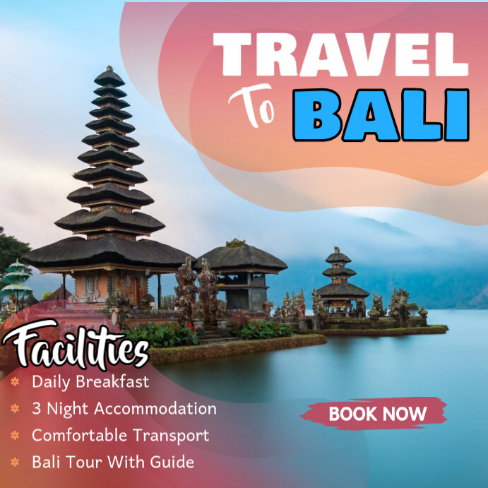 Travel to Bali Template | PosterMyWall