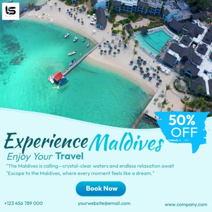 TRAVEL TO MALDIVES Template | PosterMyWall