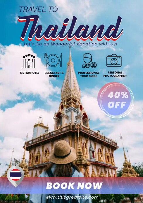 Plantilla de Travel to Thailand Flyer | PosterMyWall