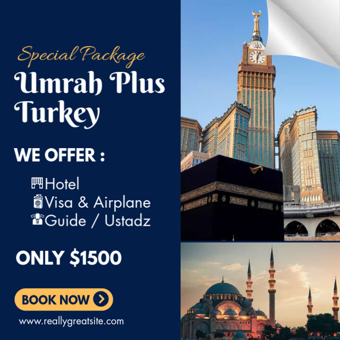 Plantilla de TRAVEL TO UMRAH PLUS TURKEY PROMO | PosterMyWall