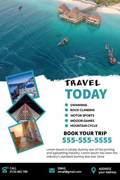 TRAVEL TODAY poster Template | PosterMyWall