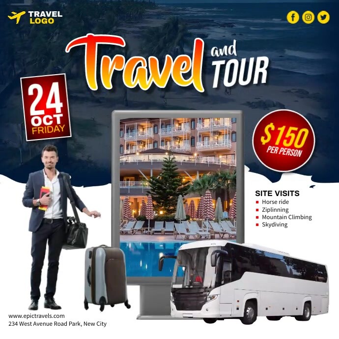 Travel Tour Ads Template | PosterMyWall