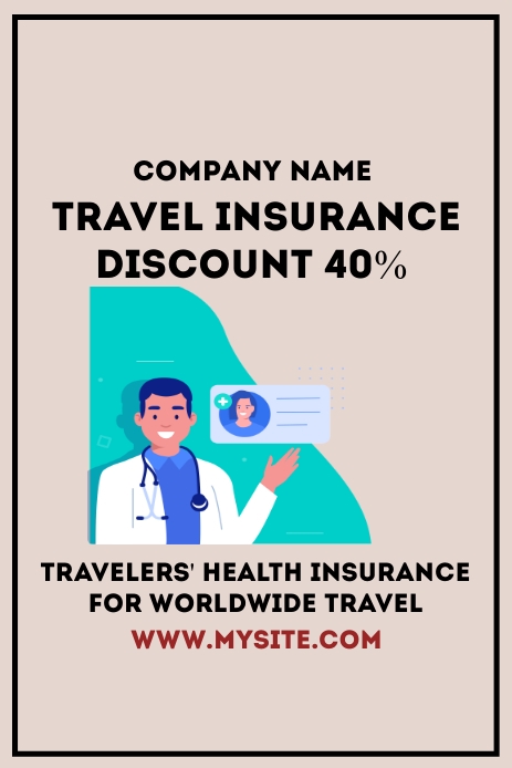 Travel tourist Insurance Ad for pinterest Template | PosterMyWall
