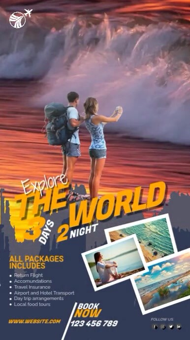 เทมเพลตสถานะ Whatsapp สำหรับการเดินทาง | PosterMyWall