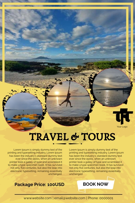 Travel Yellow Black Template | PosterMyWall