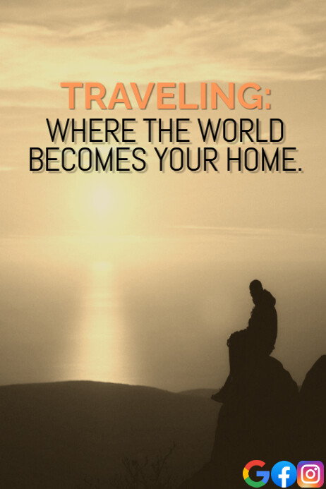 TRAVELING AND HOME QUOTE TEMPLATE | PosterMyWall