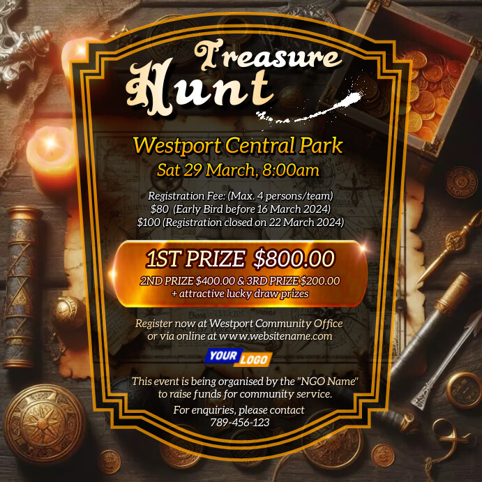 Treasure Hunt Invitation Ad Flyer Template | PosterMyWall