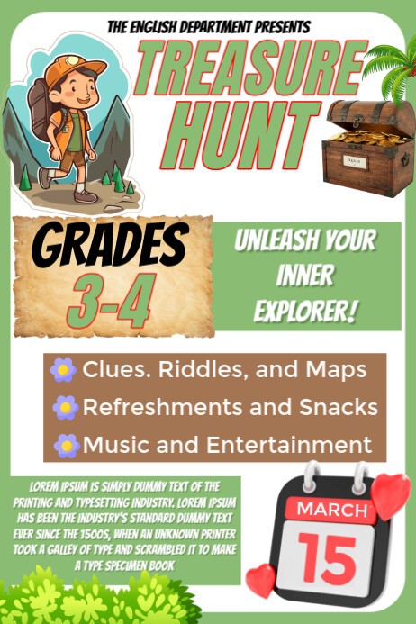 Plantilla de Treasure hunt invitation poster flyer | PosterMyWall