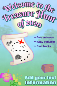 egg treasure hunt - treasure map - colored eggs Template | PosterMyWall