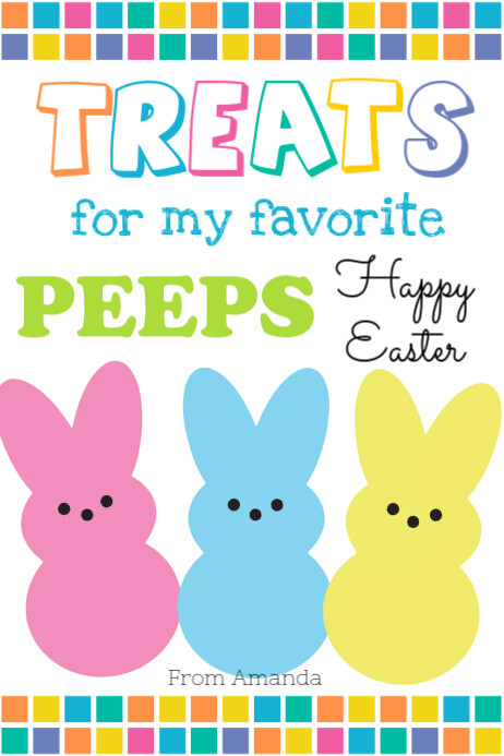Plantilla de Treats for My Favorite Peeps Easter Gift Tag | PosterMyWall