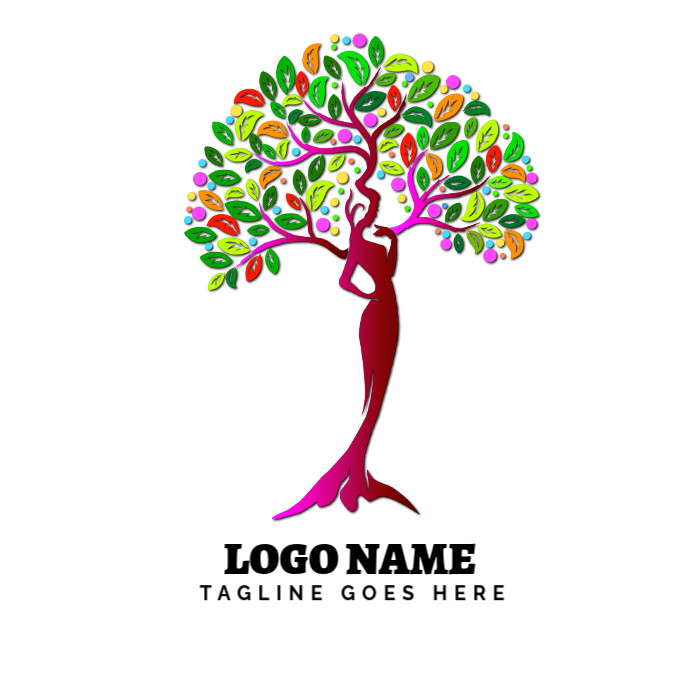 Tree Girl Illustration Logo Template | PosterMyWall