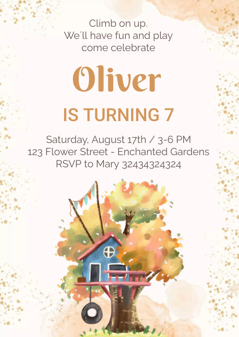 Treehouse birthday party invitation Template | PosterMyWall