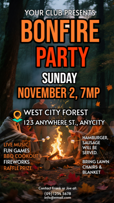 Trendy Bonfire Night Instagram Story Template Design for Festive Events ...