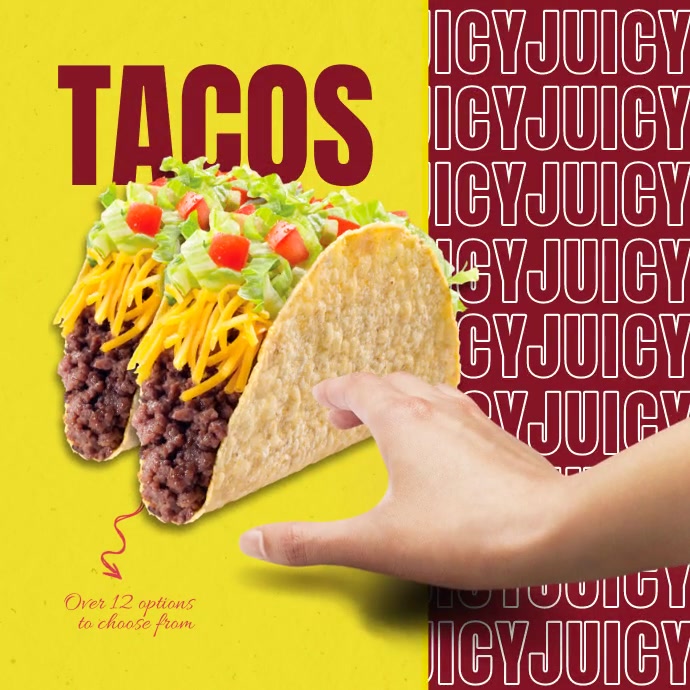 Copy of Trendy Juicy Crispy Mexican Tacos Social Post | PosterMyWall