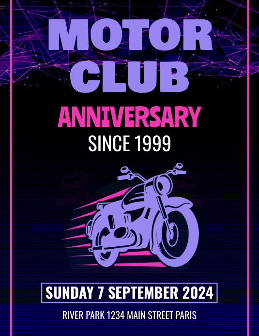 Trendy Motor Club Anniversary Party Flyer Template | PosterMyWall