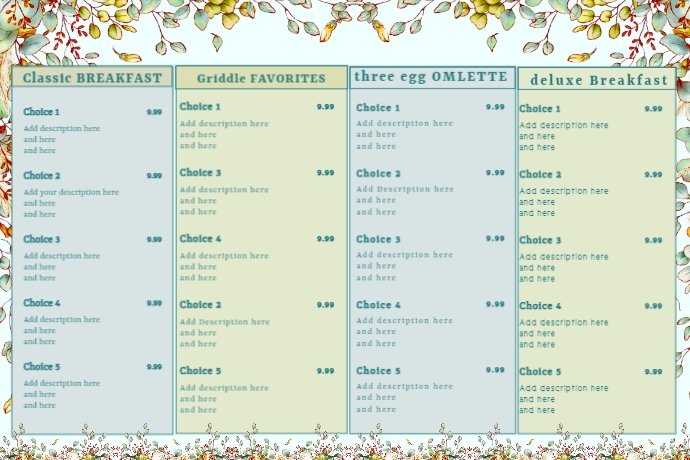 Copy of Tri- Fold Breakfast Menu | PosterMyWall