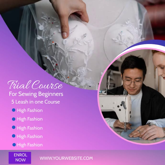 trial and fashion designer course template | PosterMyWall