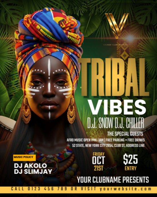 Tribal Vibes Afrobeat Template | PosterMyWall