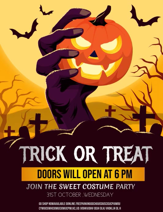 trick or treat, Halloween flyers, Halloween Template | PosterMyWall