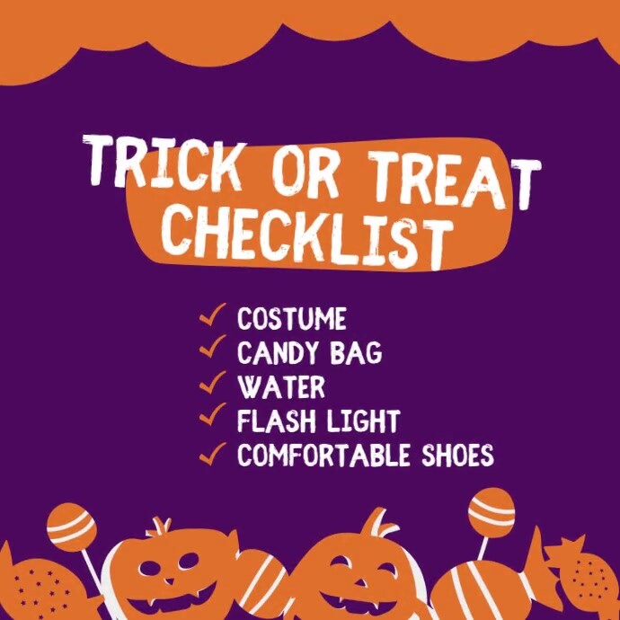 Plantilla de Trick or Treat Checklist | PosterMyWall