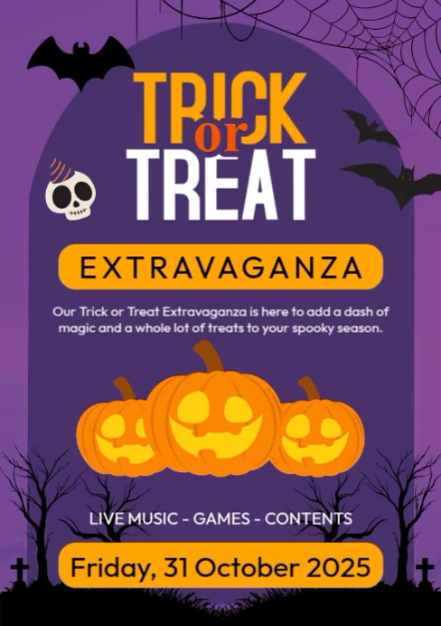 Trick or Treat Extravaganza Poster Template | PosterMyWall