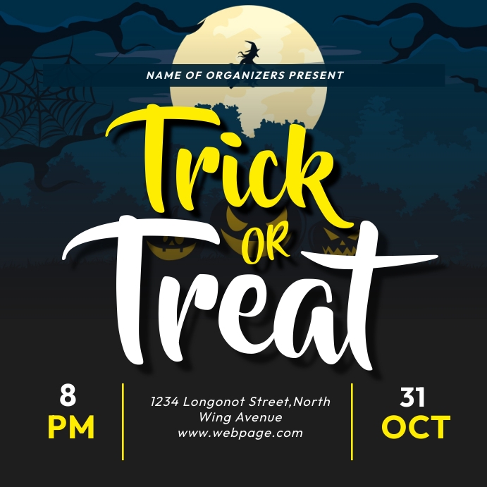 TRICK OR TREAT HALLOWEEN FLYER Template | PosterMyWall