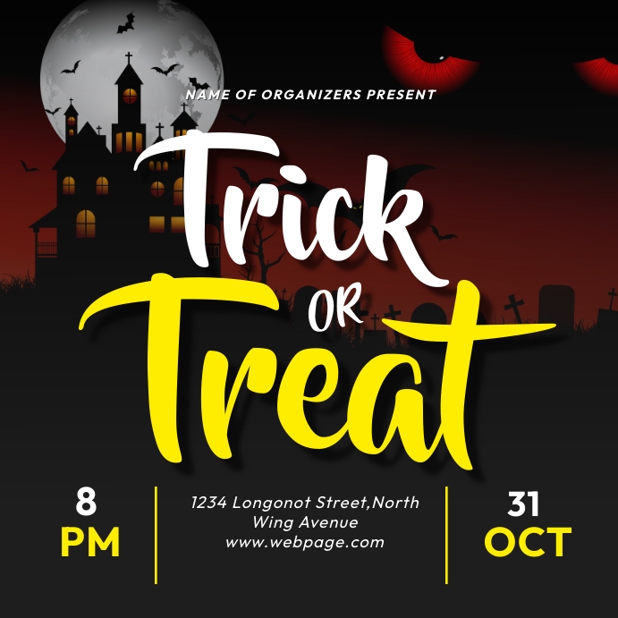 TRICK OR TREAT HALLOWEEN FLYER Template | PosterMyWall