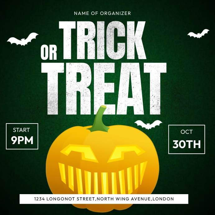 TRICK OR TREAT HALLOWEEN FLYER Template | PosterMyWall