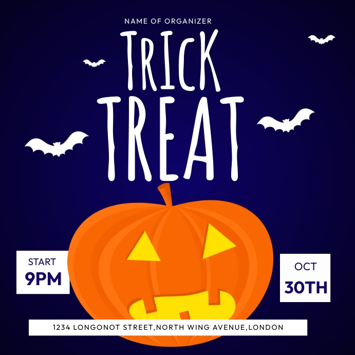 TRICK OR TREAT HALLOWEEN FLYER Template | PosterMyWall