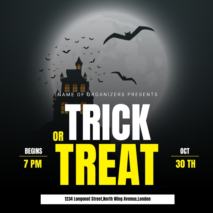 TRICK OR TREAT HALLOWEEN FLYER Template | PosterMyWall