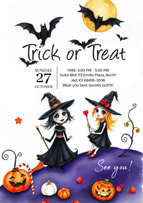 Copy of Trick or treat invitation | PosterMyWall