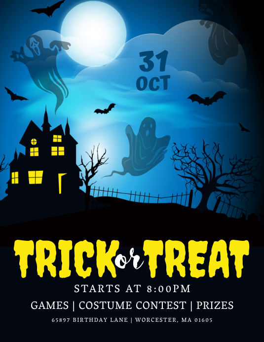 Trick Or Treat Party Flyer Template | PosterMyWall