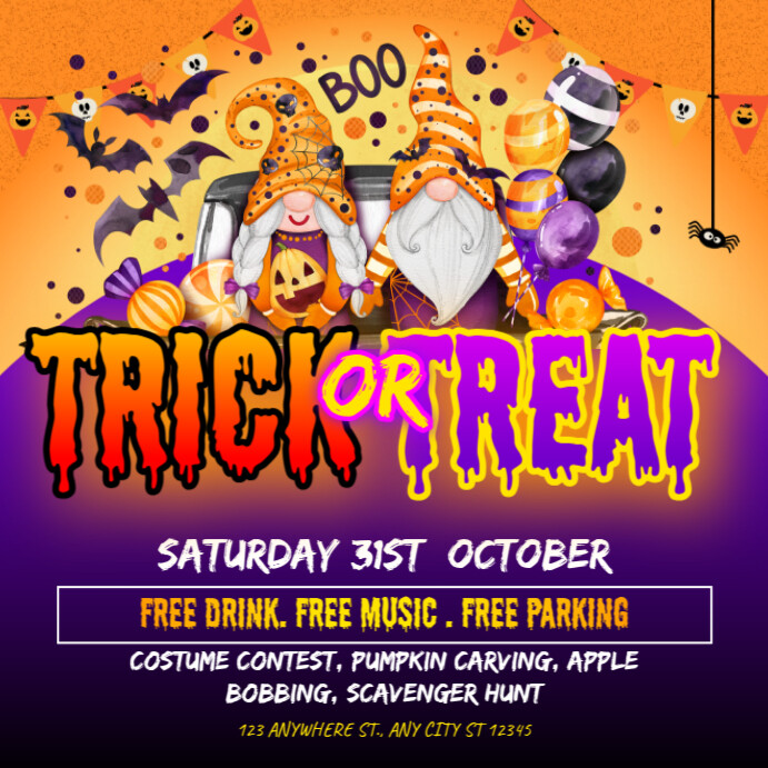 Trick or treat post Template | PosterMyWall