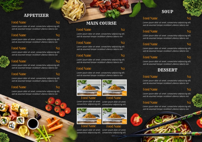 Copy of Trifold Restaurant Food Menu Template | PosterMyWall