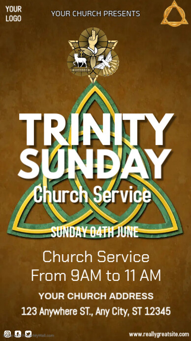 Trinity Sunday Church Service template. | PosterMyWall
