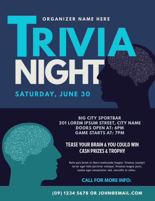 Triva Night Flyer Template | PosterMyWall