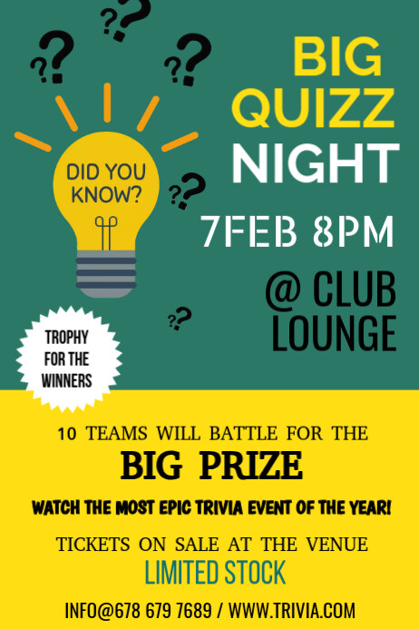 Trivia event,poster Template | PosterMyWall