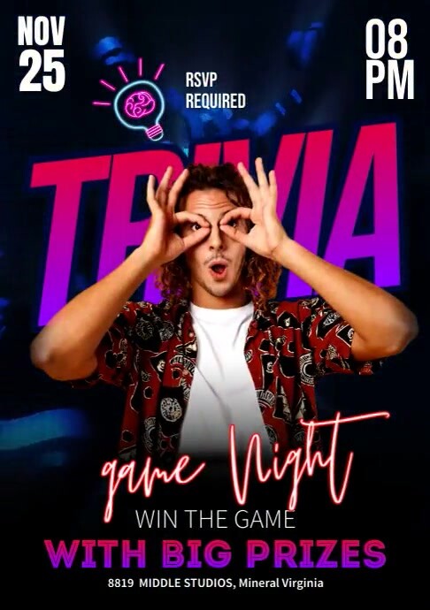 Plantilla de Trivia Game Night | PosterMyWall