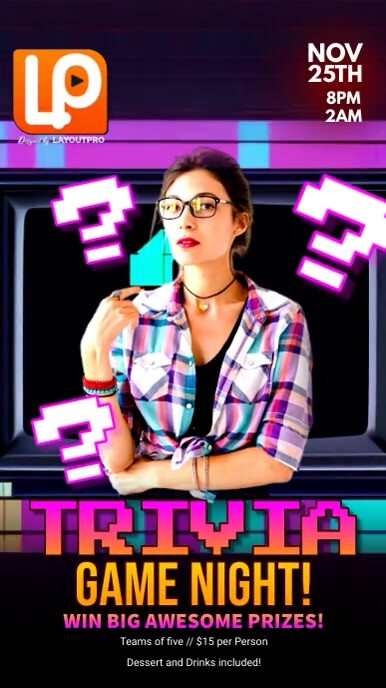 Copy of Trivia Game Night Purple | PosterMyWall