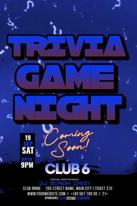 Plantilla de Trivia Game Party | PosterMyWall