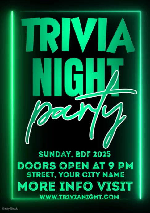 Plantilla de Trivia Night A4 | PosterMyWall