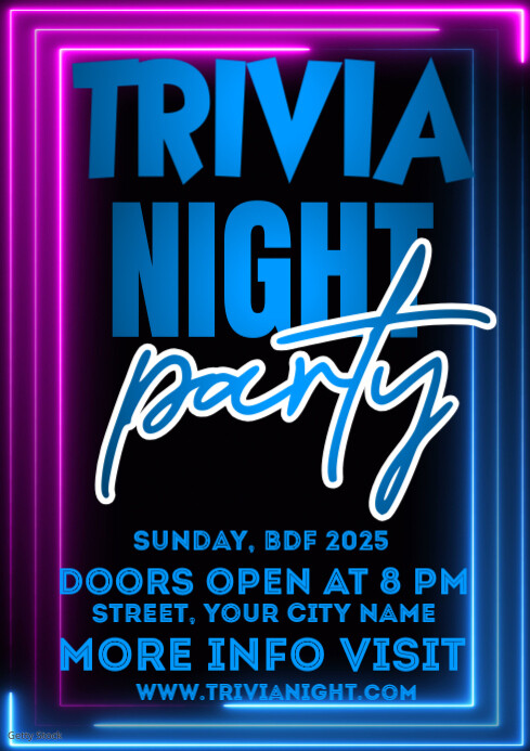Trivia Night A4 Template | PosterMyWall