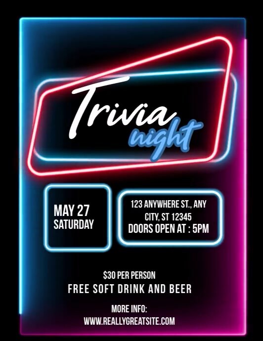 Trivia Night Competition Template | PosterMyWall