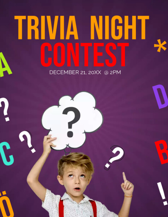 Trivia Night Contest Template | PosterMyWall