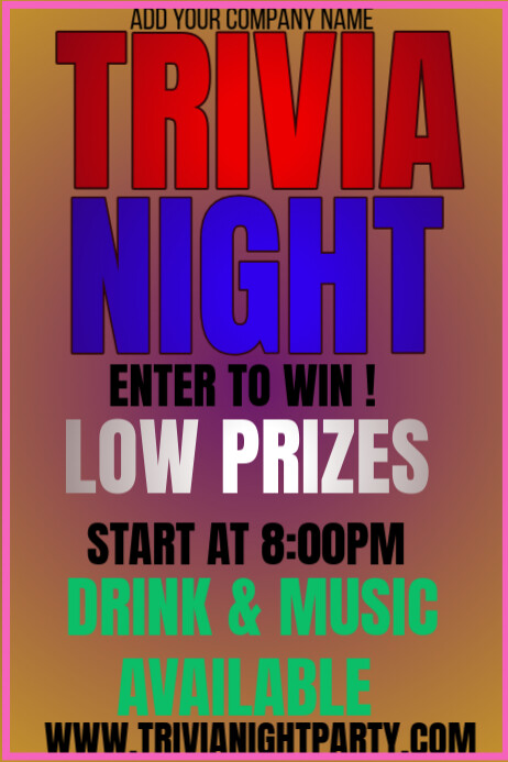 TRIVIA NIGHT Template | PosterMyWall