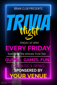 Trivia Night Poster Neon Template | PosterMyWall