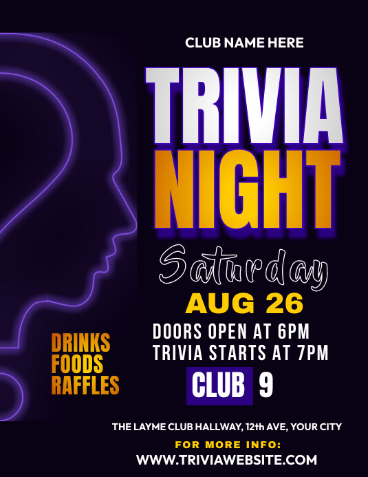 Plantilla de trivia night | PosterMyWall